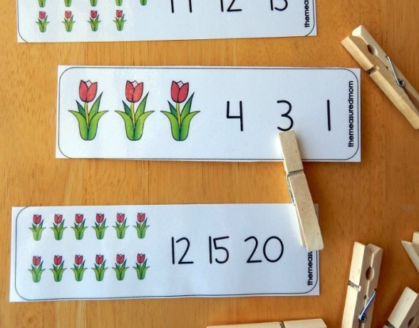Printable Counting Activity for Preschoolers: Spring Tulips Count ...