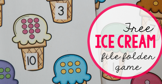 Free file folder game for preschoolers: Ice Cream Count & Match #1-10 ...