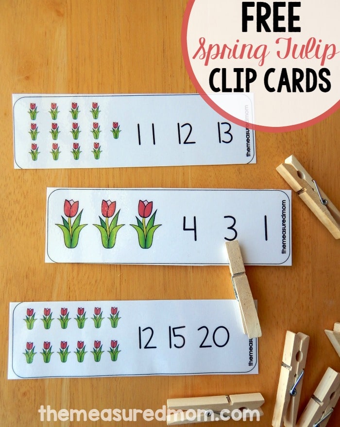 Printable Counting Activity for Preschoolers: Spring Tulips Count ...