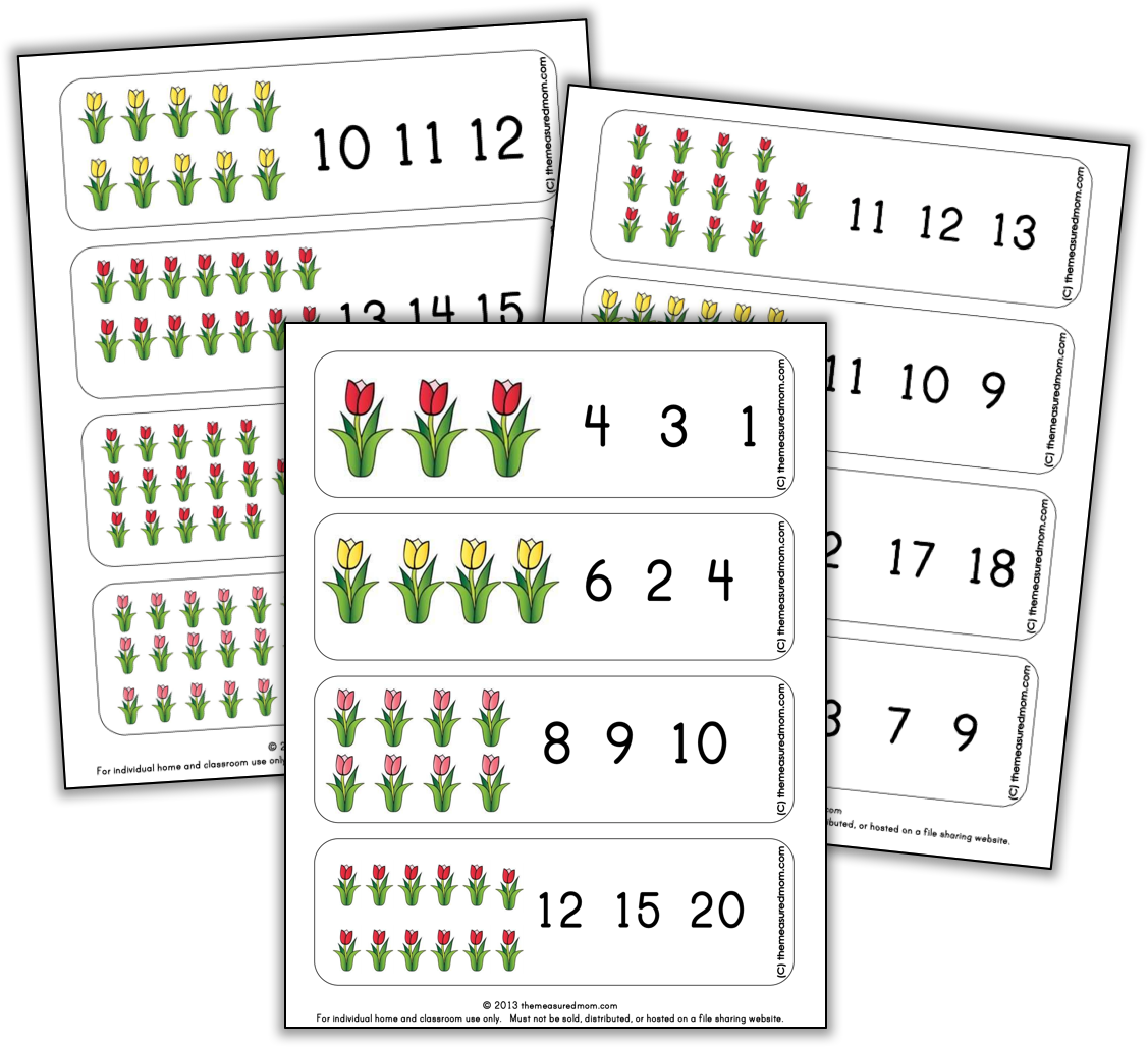 Printable Counting Activity for Preschoolers: Spring Tulips Count ...