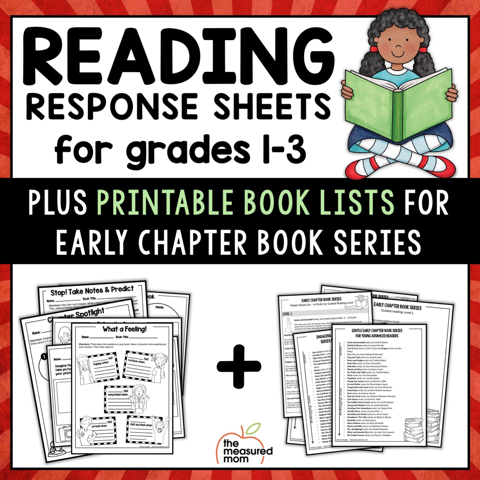 Reading response sheets & Early chapter book lists - The Measured Mom