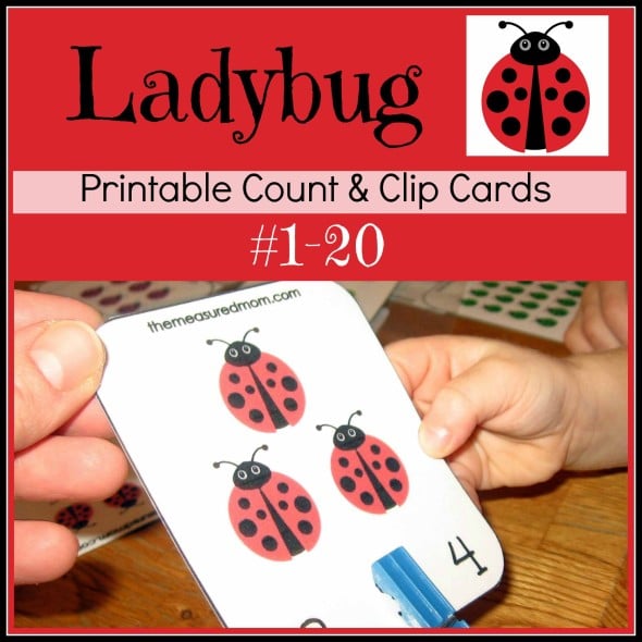 Ladybug count & clip cards - The Measured Mom