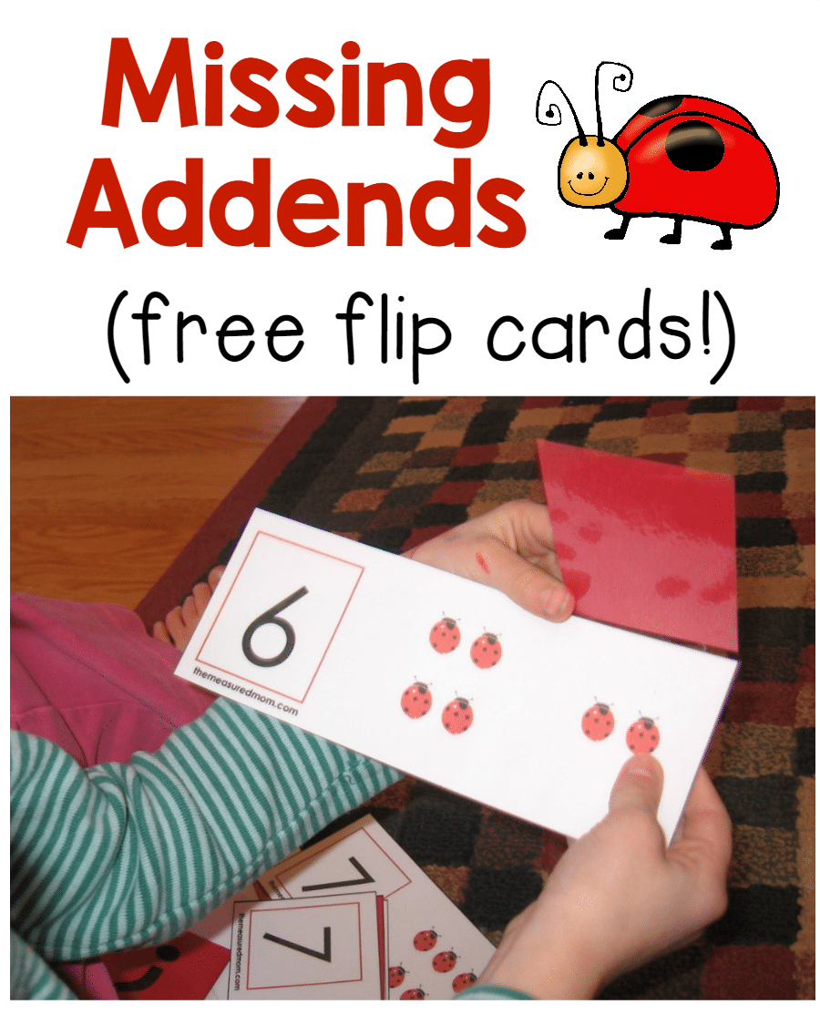 Missing Addend Activity: Ladybug flip cards! - The Measured Mom