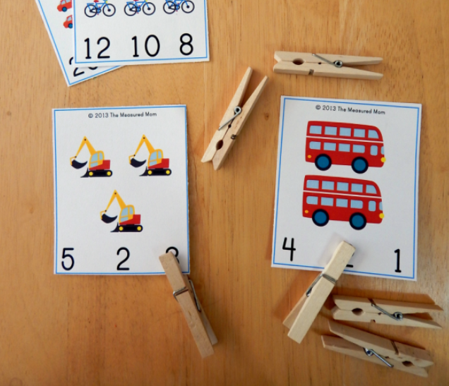 Free Transportation Printable: Transportation Count & Clip Cards #1-20 ...