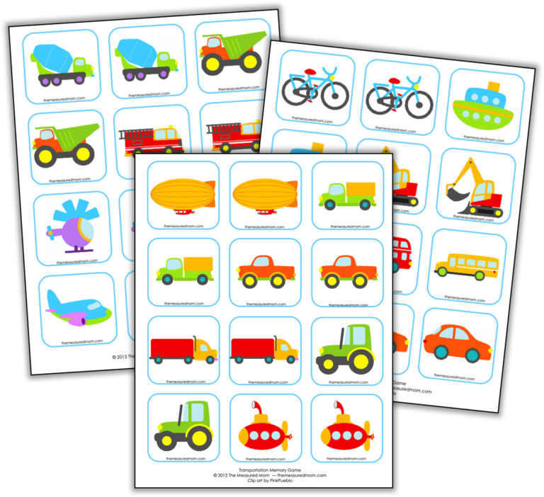 Transportation matching game - The Measured Mom