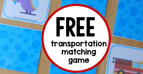 Transportation matching game - The Measured Mom