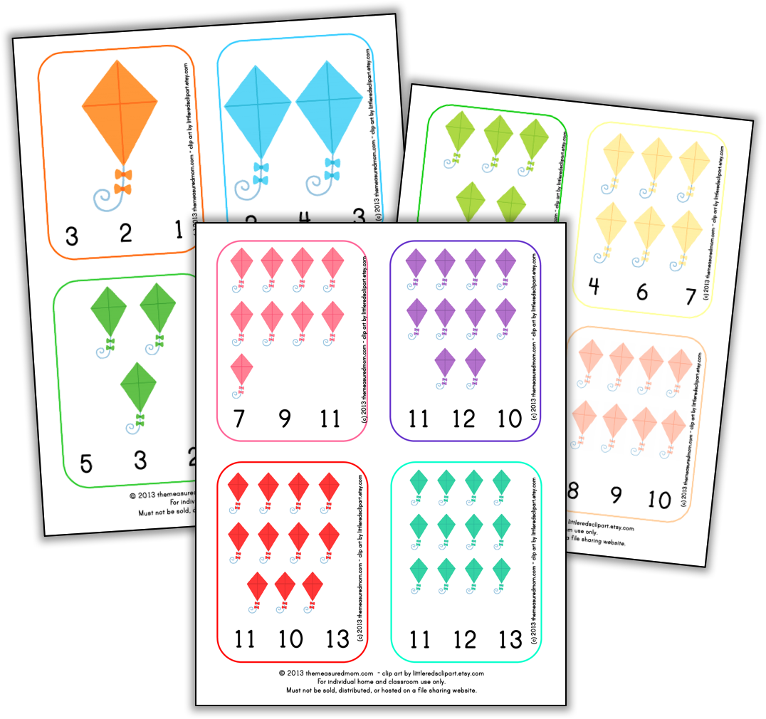Kite Printable: Count & Clip Cards #1-20 - The Measured Mom