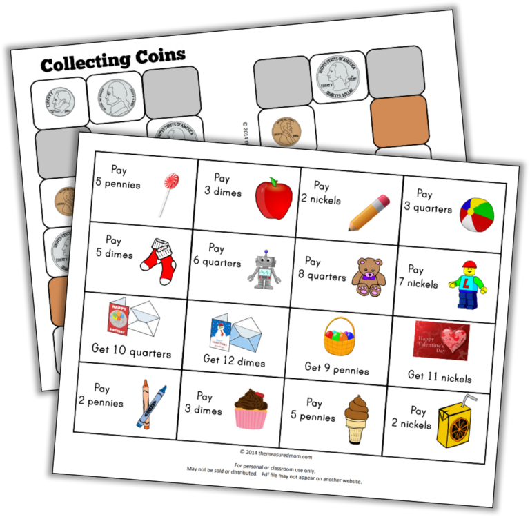 Collecting coins game - The Measured Mom