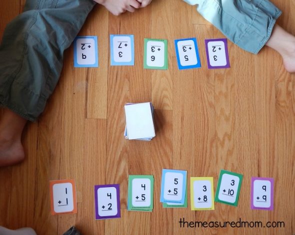 15 In A Row Fun Math Facts Game Using Flashcards The Measured Mom