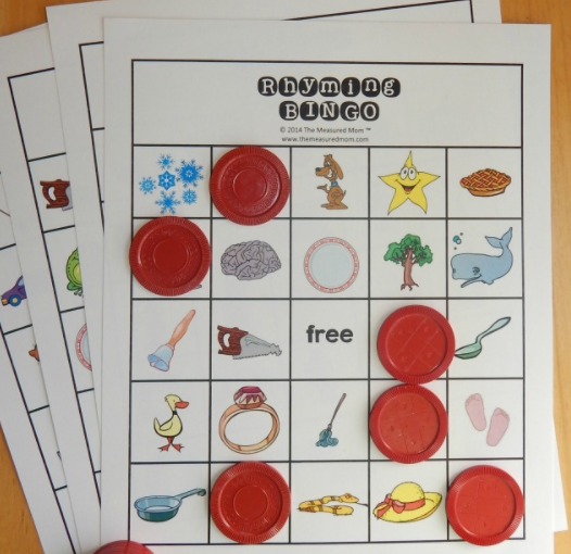 Rhyming bingo games - The Measured Mom
