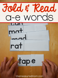 Fold and read cards for a-e words - The Measured Mom