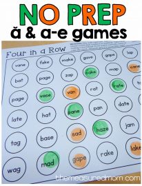 No-prep games for short a and a-e words - The Measured Mom