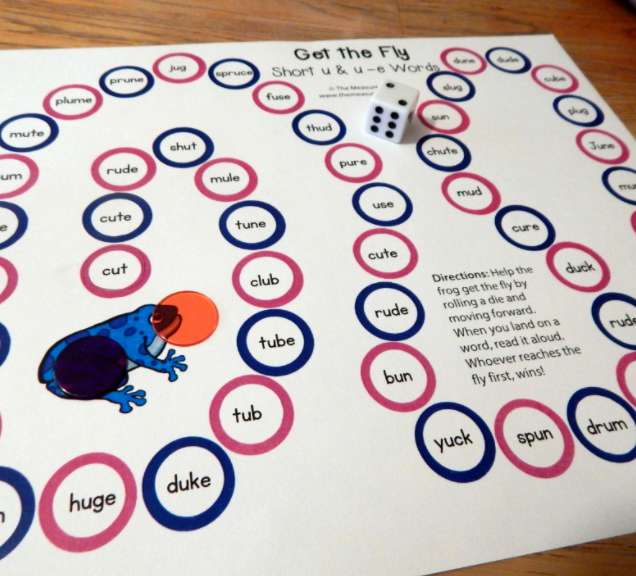 Follow the path game for u-e words - The Measured Mom