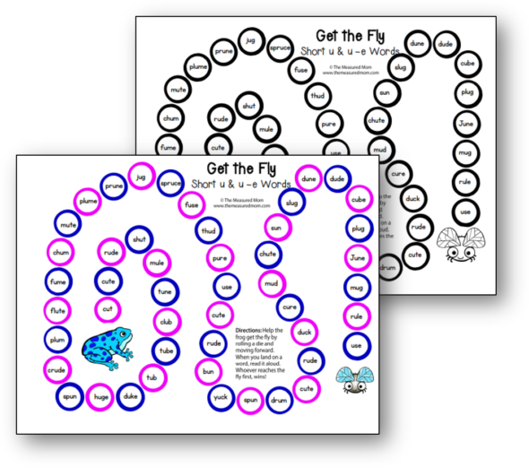 Follow the path game for u-e words - The Measured Mom