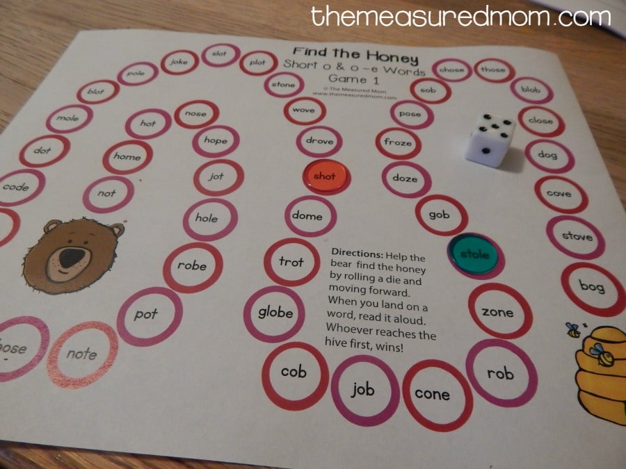 Follow the path game for o-e words - The Measured Mom