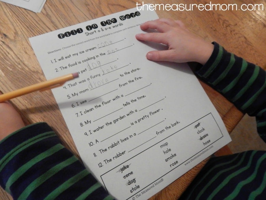 Worksheets for o-e words - The Measured Mom
