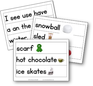 Winter pocket chart sentences - The Measured Mom