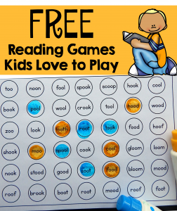 Four in a row games for "oo" words - The Measured Mom