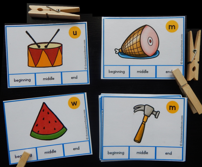 Beginning, middle, and ending sound clip cards - The Measured Mom