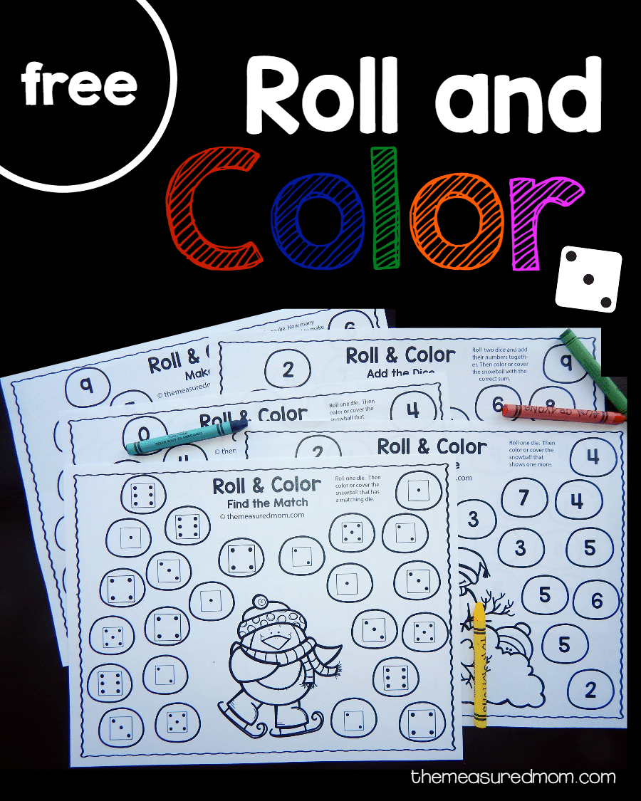 Winter roll and color games - The Measured Mom