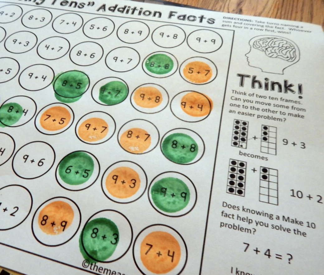 Addition fact strategy games - The Measured Mom