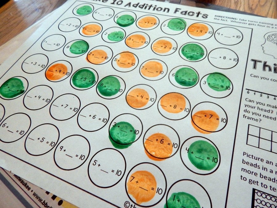 Addition fact strategy games - The Measured Mom