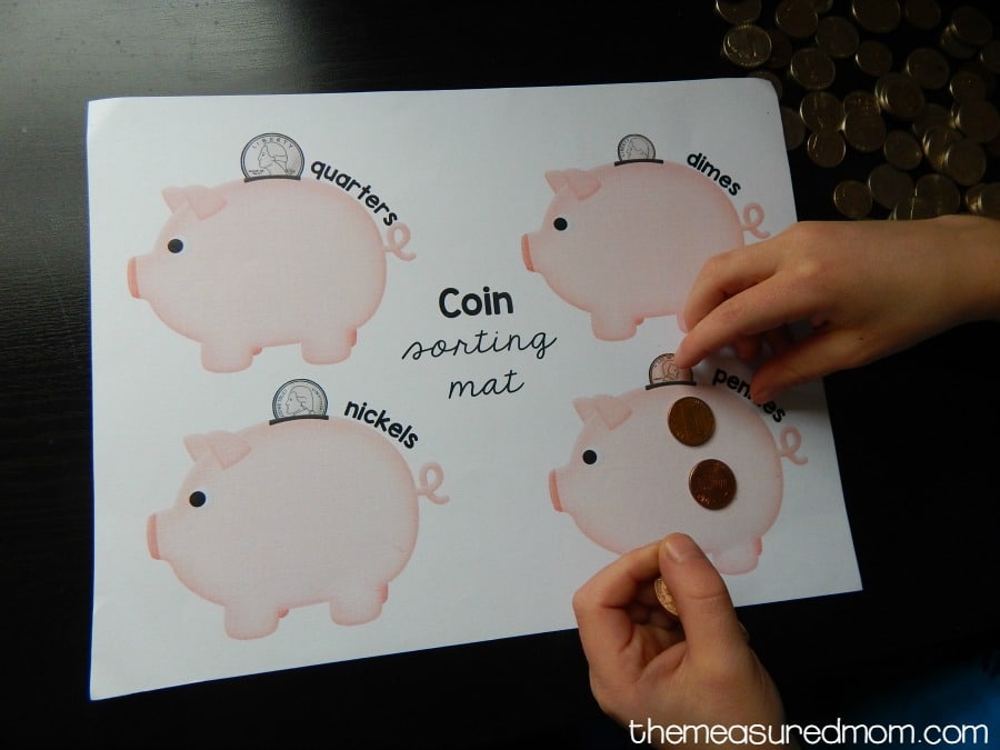 Coin sorting mat - The Measured Mom