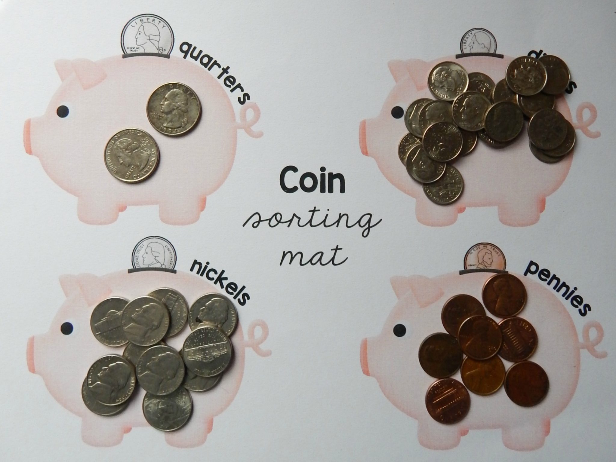 Coin sorting mat - The Measured Mom