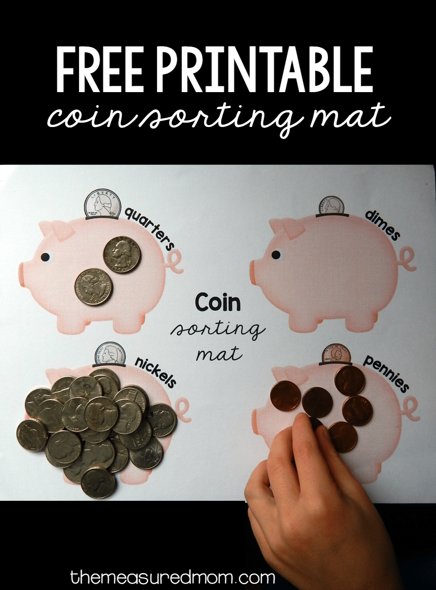 Coin sorting mat - The Measured Mom