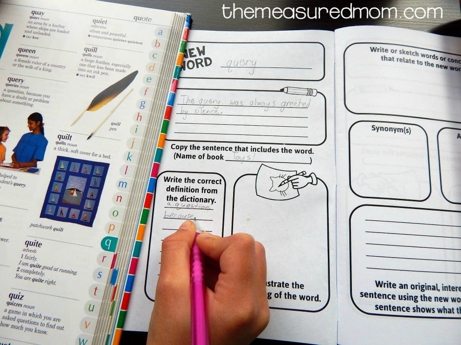 Vocabulary journal - The Measured Mom