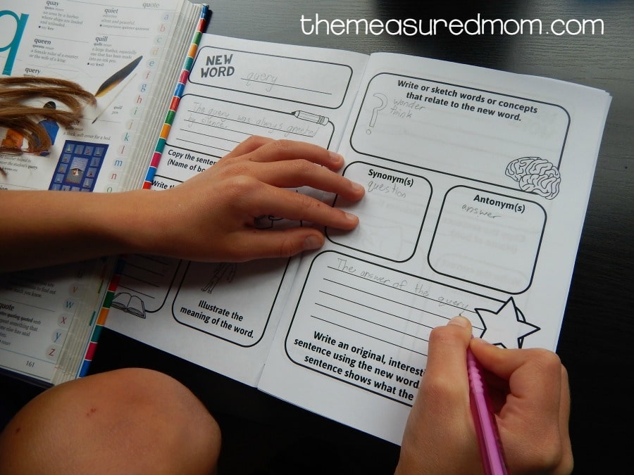 Vocabulary journal - The Measured Mom