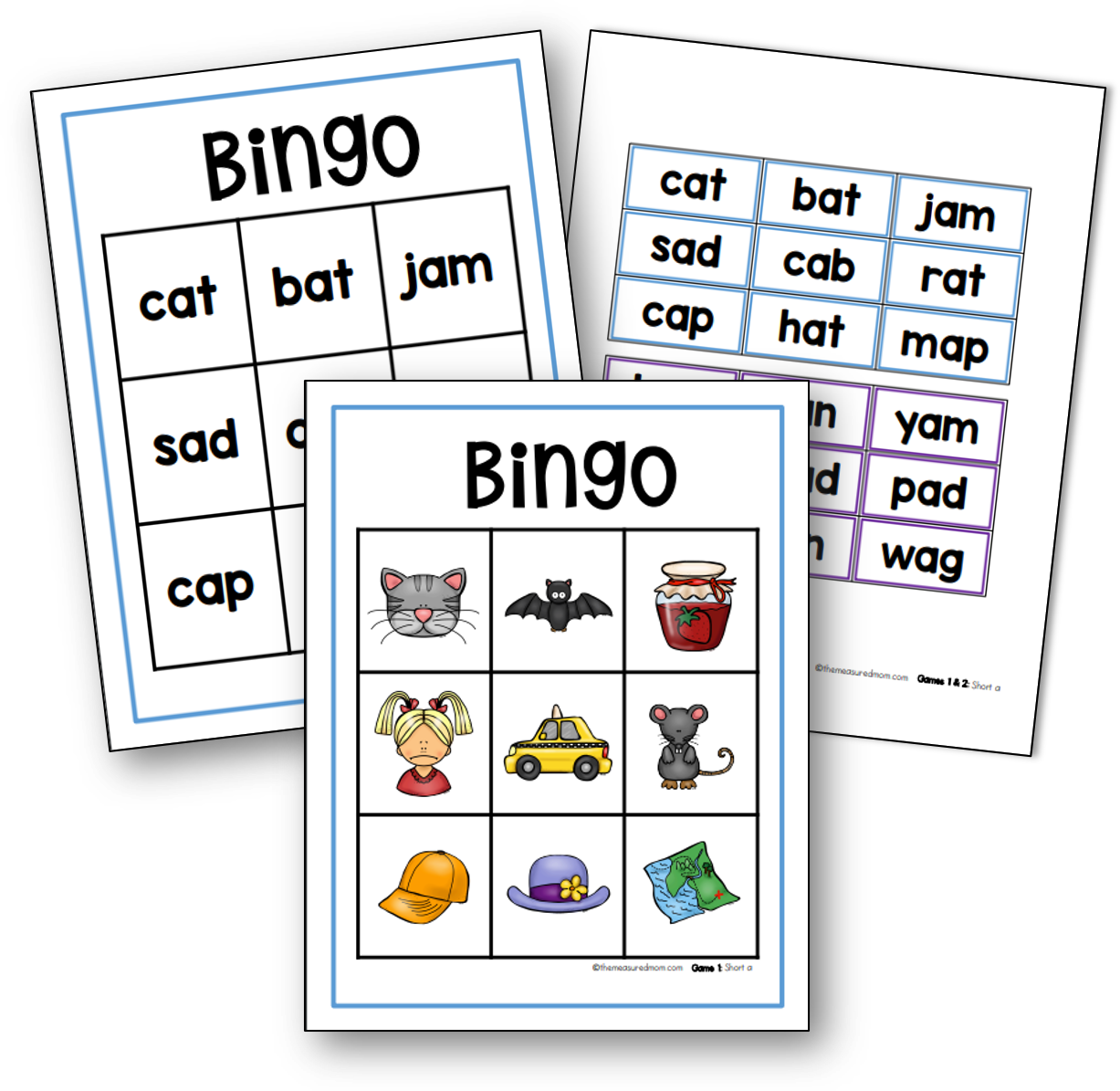 Short vowel bingo for single players - The Measured Mom