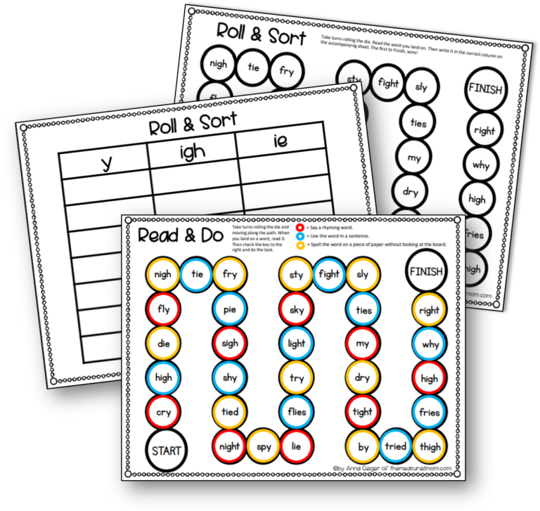 Long i reading games for y, ie, and igh words - The Measured Mom