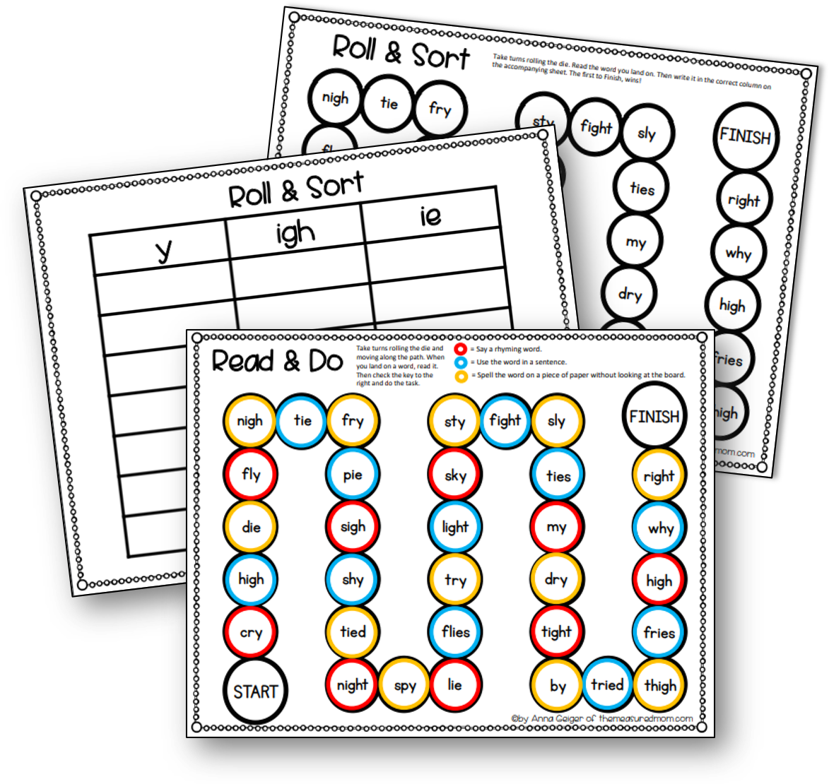 Long i reading games for y, ie, and igh words - The Measured Mom