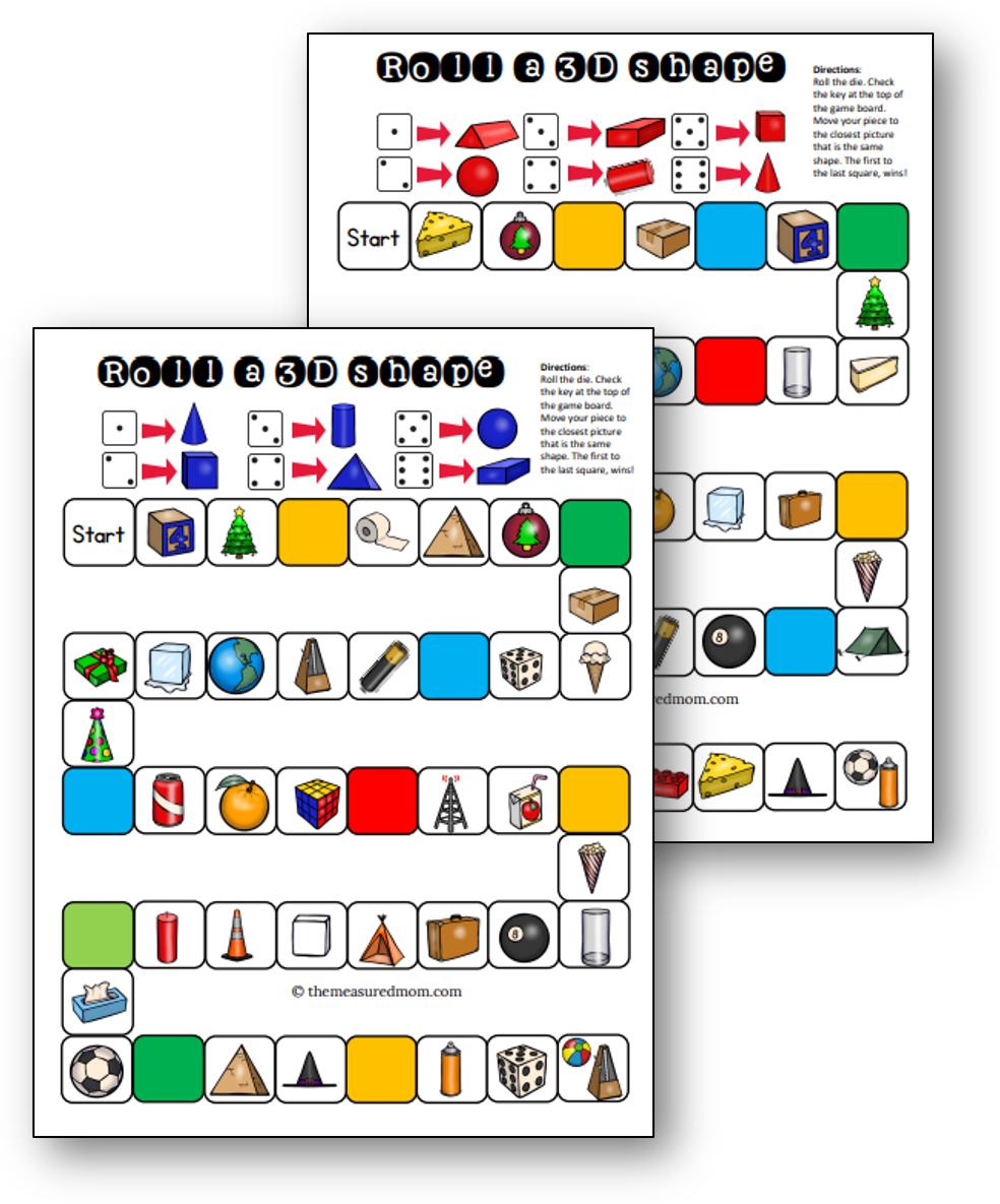 3D shape games - The Measured Mom