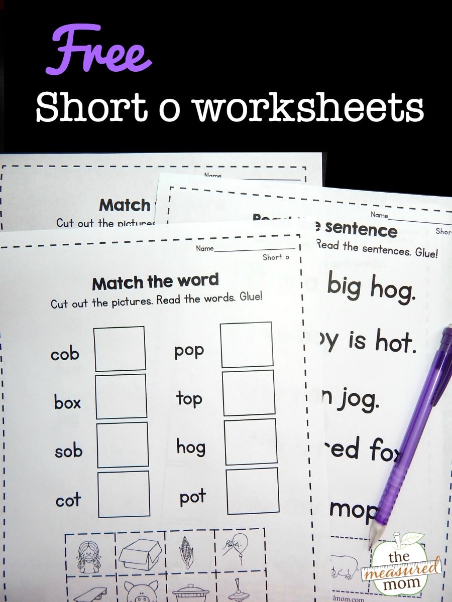 Worksheets for short o words - The Measured Mom