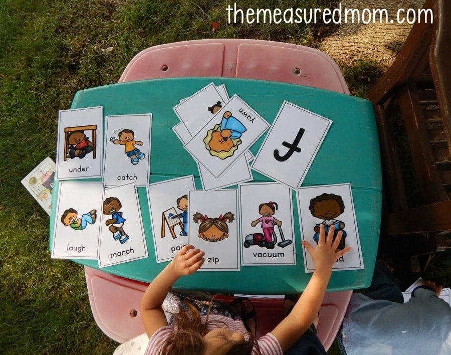 Alphabet action cards - The Measured Mom