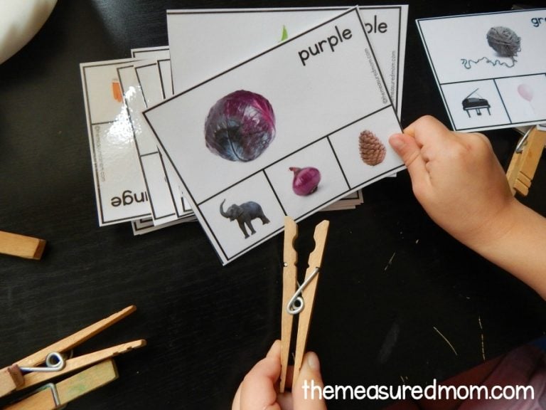 Color matching clip cards - The Measured Mom