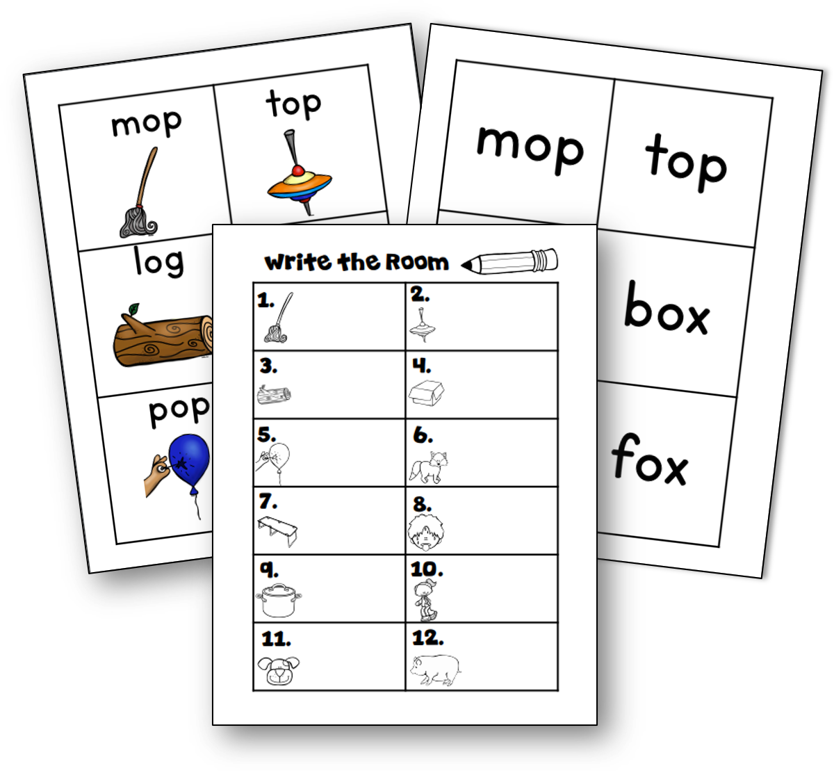 Write the room activity for short o words - The Measured Mom