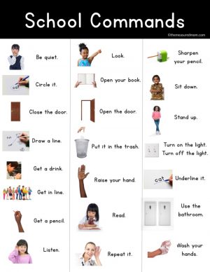 ESL Vocabulary Bundle: School Commands - The Measured Mom