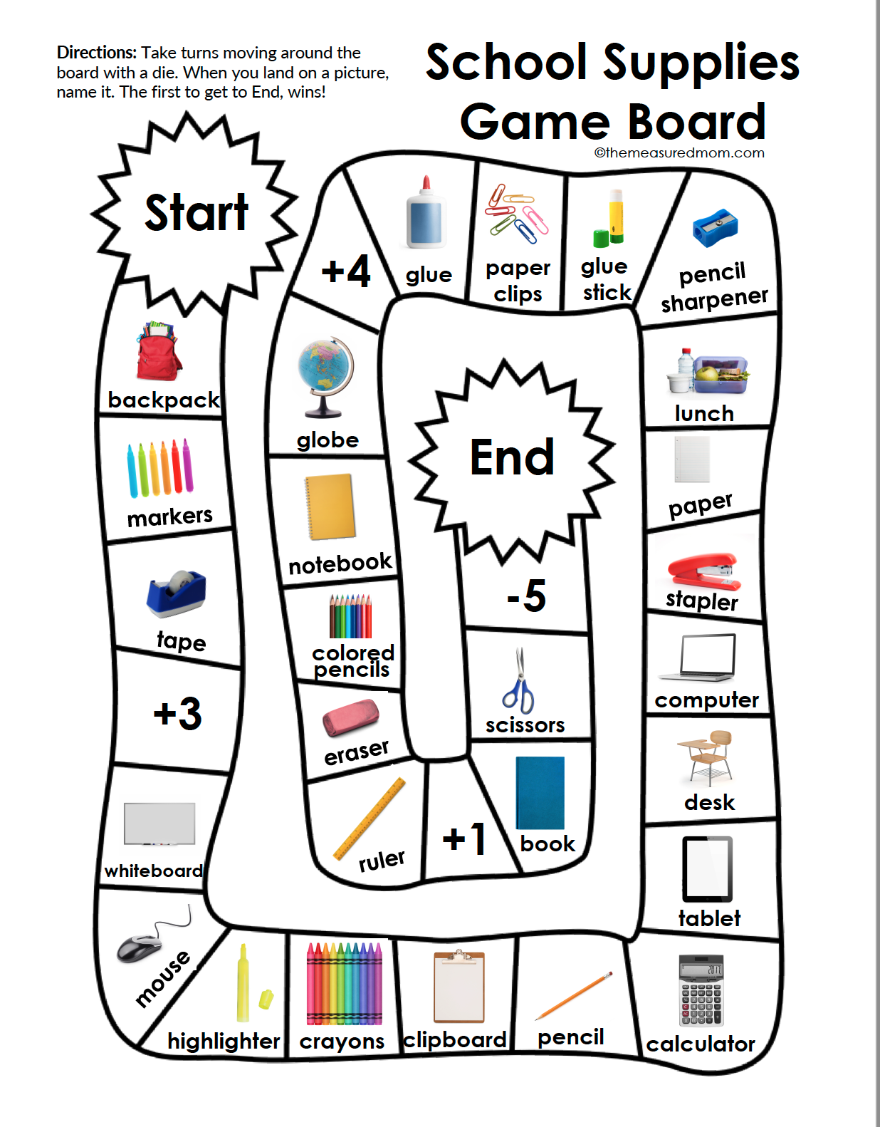 ESL Vocabulary Bundle School Supplies The Measured Mom