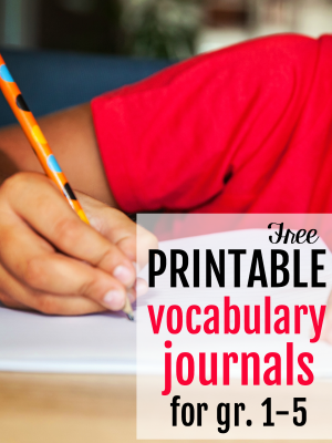 Printable vocabulary journals - The Measured Mom