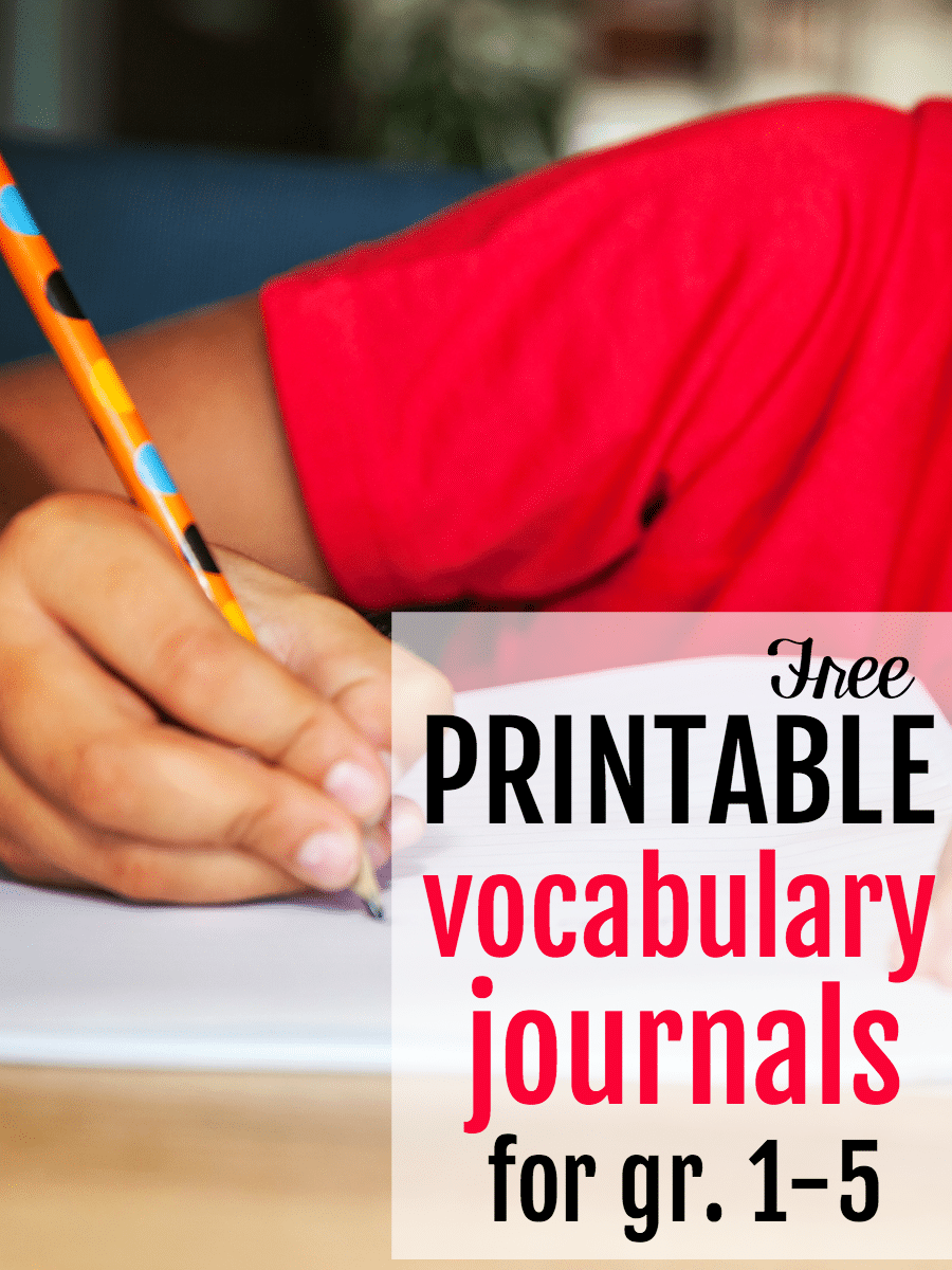 Printable vocabulary journals - The Measured Mom