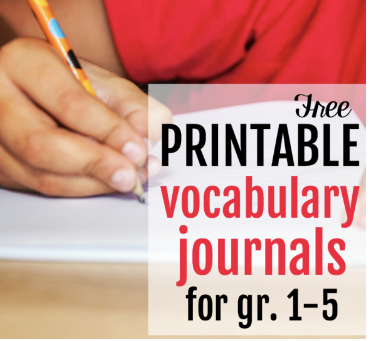 Printable vocabulary journals - The Measured Mom