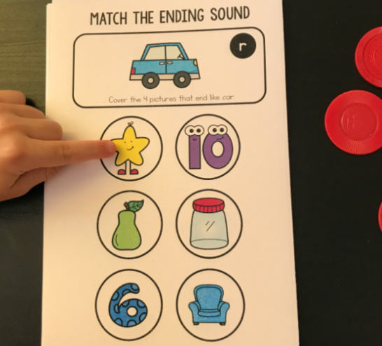 Ending sounds activity - The Measured Mom