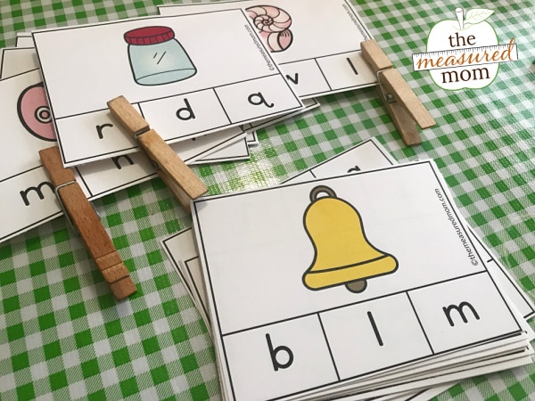Clip cards for ending sounds - The Measured Mom
