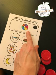 Ending sounds activity - The Measured Mom