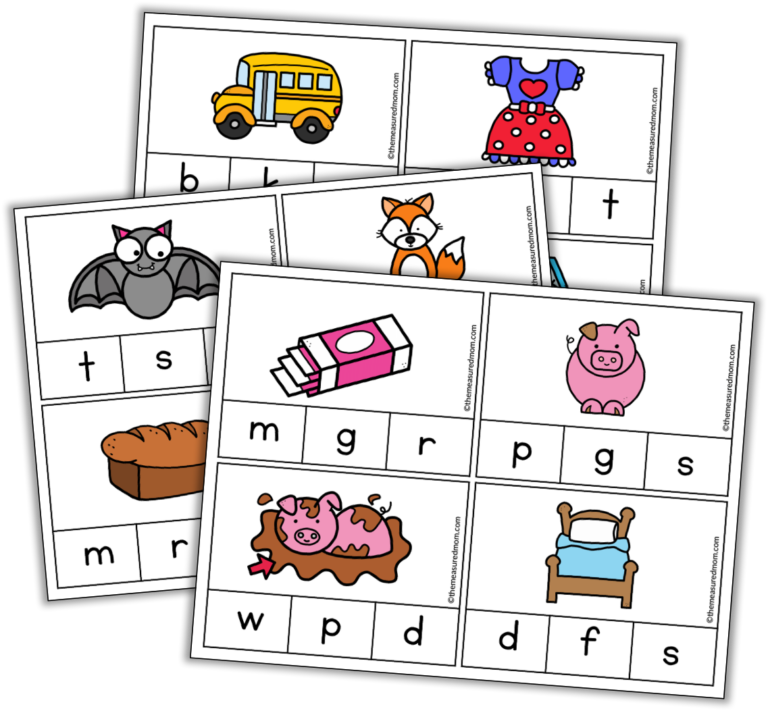 Clip cards for ending sounds - The Measured Mom