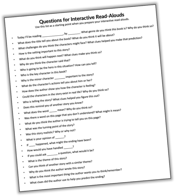 Questions for interactive read alouds - The Measured Mom