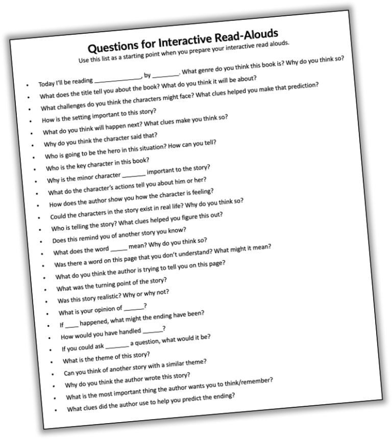 Questions for interactive read alouds - The Measured Mom